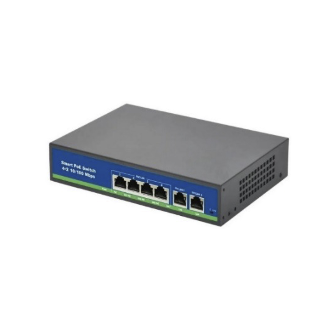 Switch Poe 4 Puertos POE 10/100 + 2 Puertos LAN – PC Tecno